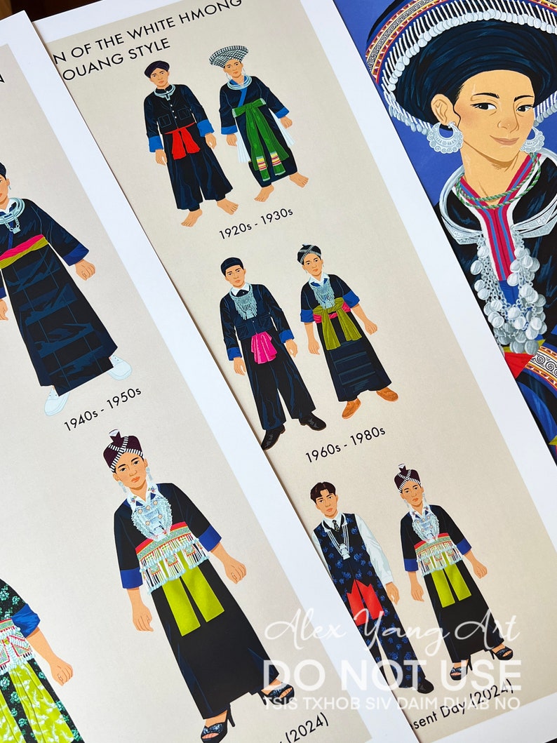 12x18 Inch Stripe Hmong Woman Print - Etsy