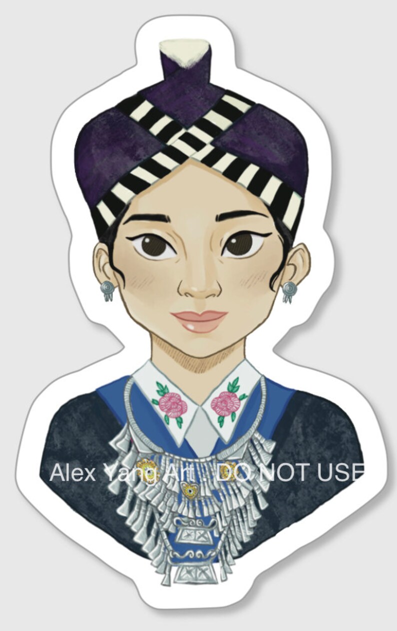 3 Inch Hmong Ladies Vinyl Sticker - Etsy
