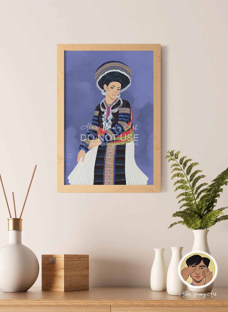 12x18 Inch Stripe Hmong Woman Print - Etsy