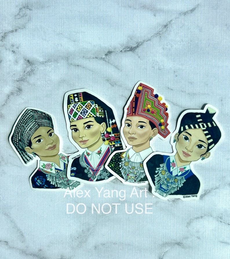 3 Inch Hmong Ladies Vinyl Sticker - Etsy