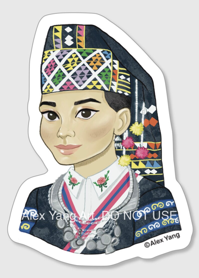 3 Inch Hmong Ladies Vinyl Sticker - Etsy