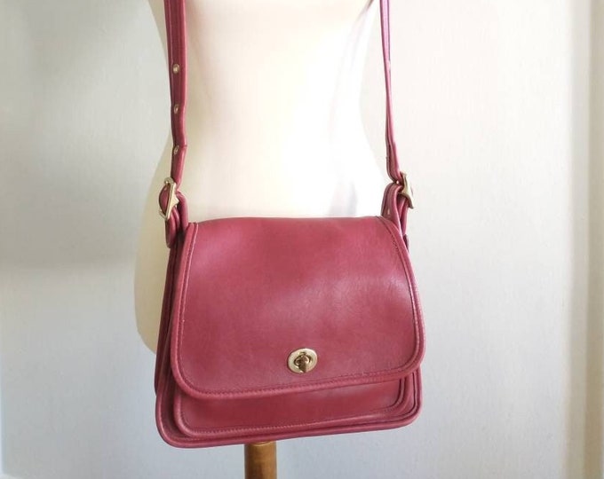 Vintage Coach Rambler Legacy Red Gold Leather Cross Body Bag #9061 - Etsy