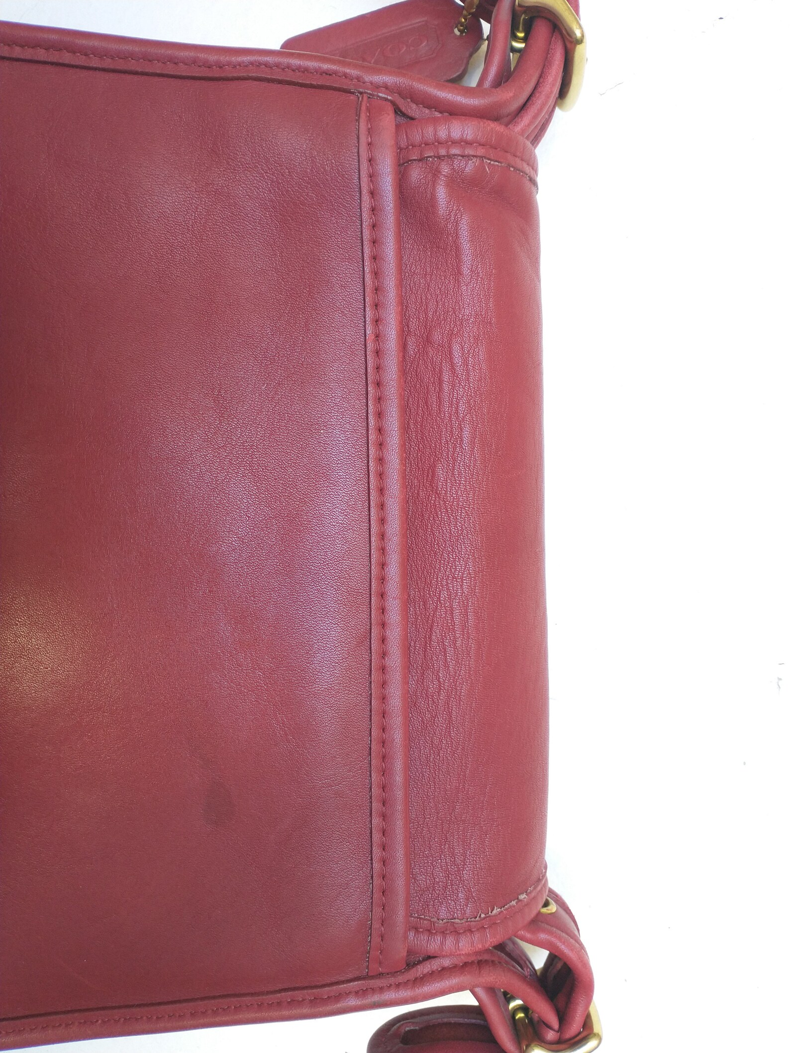 Vintage Coach Rambler Legacy Red Gold Leather Cross Body Bag - Etsy