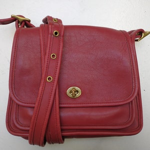 Vintage Coach Rambler Legacy Red Gold Leather Cross Body Bag #9061 - Etsy