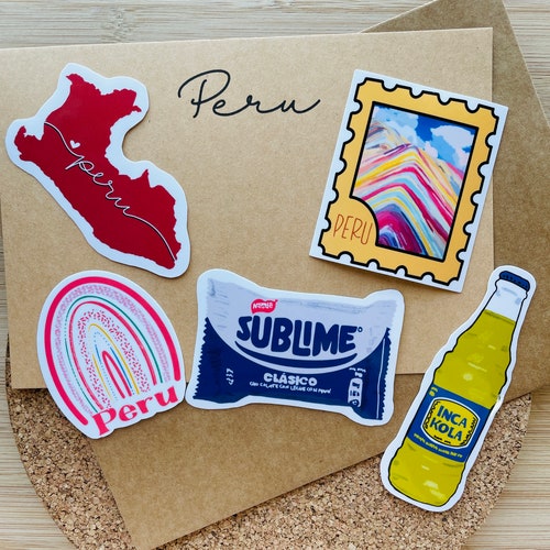 Peru Stickers Marca Peru Escudo Peru Map 6 Pack - Etsy