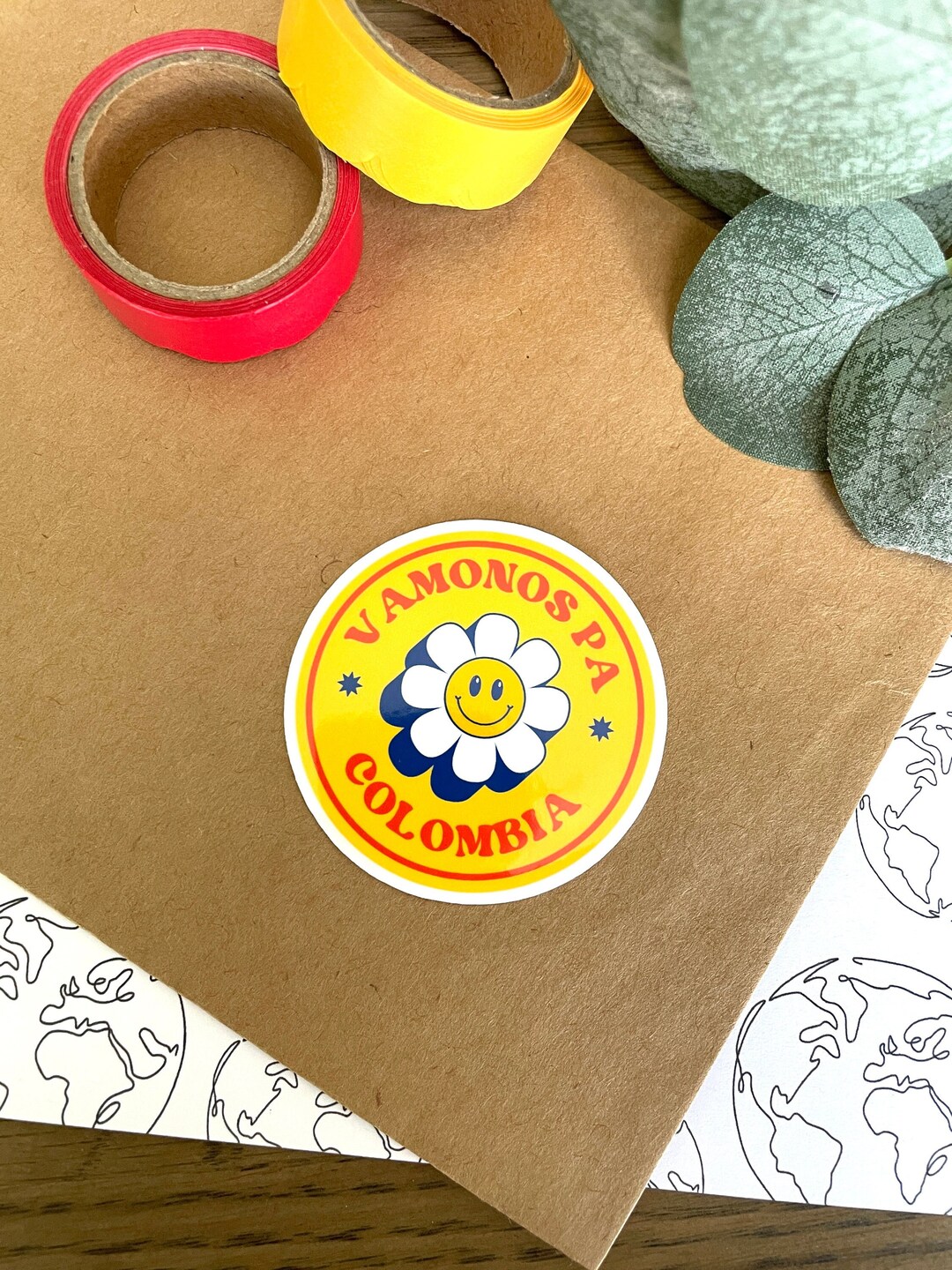 Colombia Sticker Vamonos Pa Colombia Sticker Round - Etsy