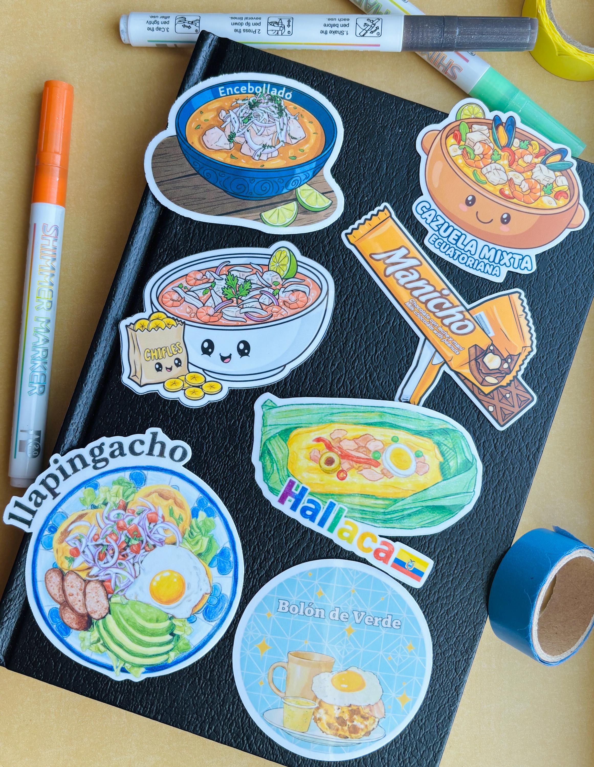 Ecuador Food Sticker Pack of 7 Comida Ecuatoriana Pegatinas - Etsy
