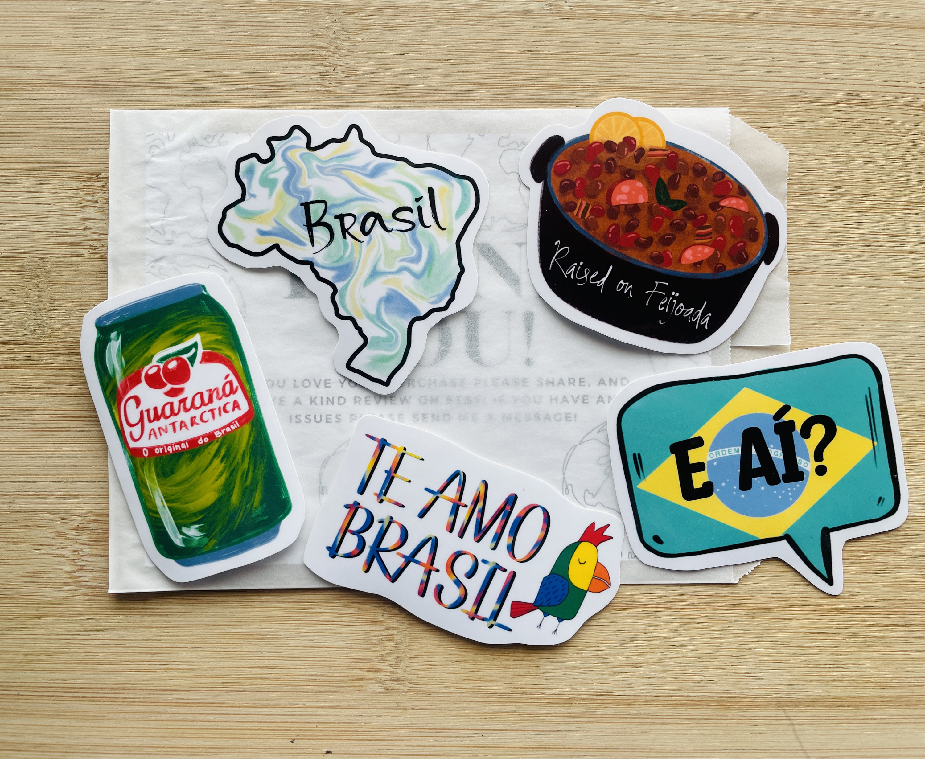 Brazil Stickers Sticker Pack of 5 Brasil Stickers Brazil Food Feijoada ...