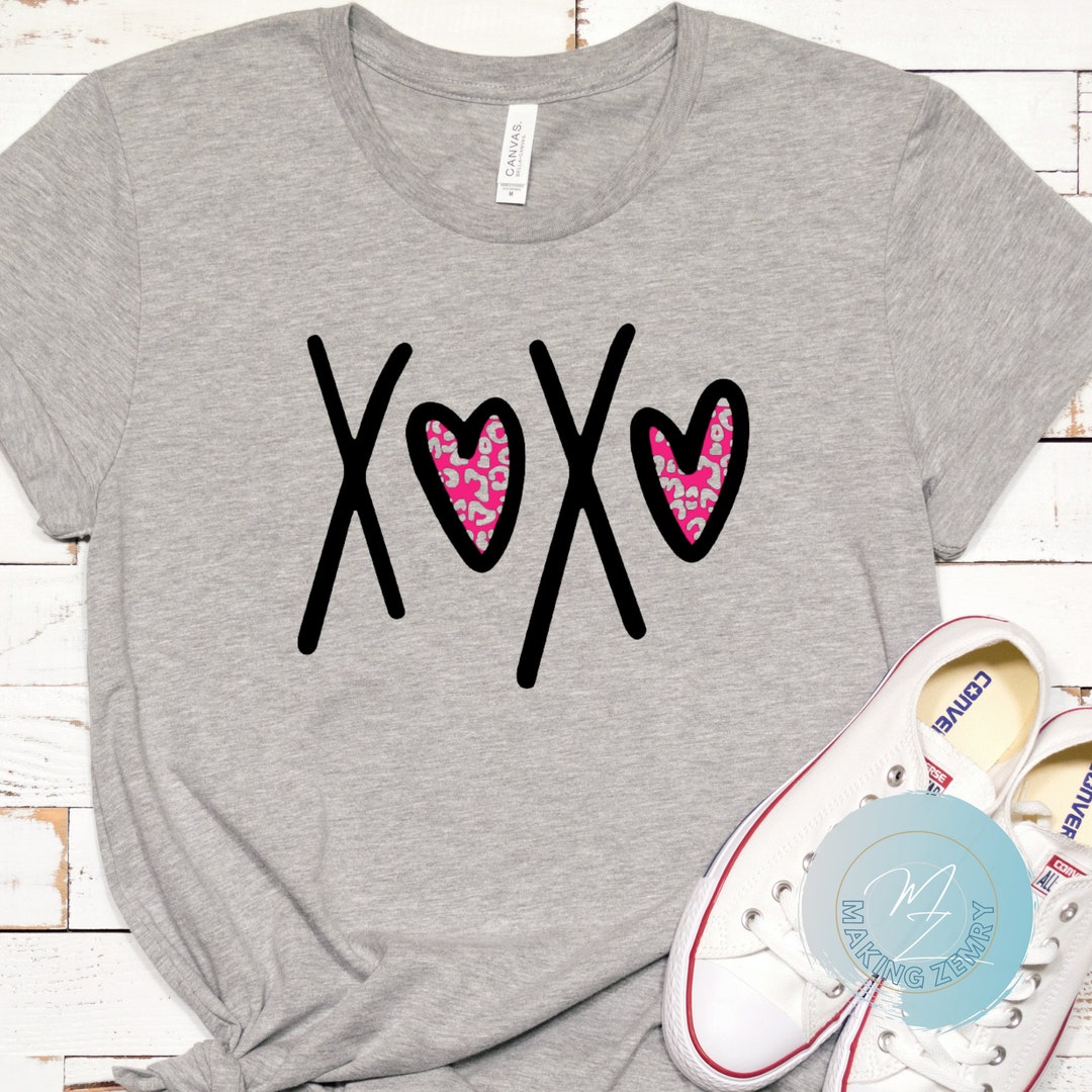 Leopard Xoxo Valentines Day Tee Linda Camiseta Gráfica Etsy España
