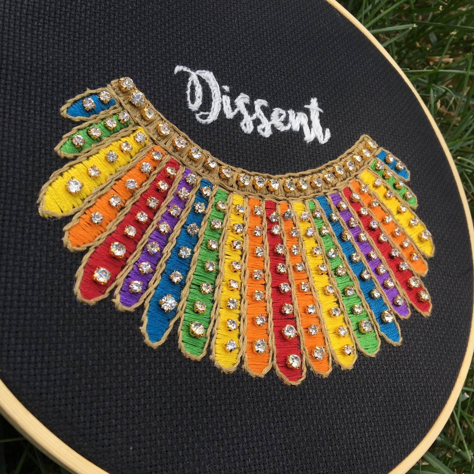 RBG Tribute Ruth Bader Ginsburg Embroidered Cross Stitch Art LGBTQ ...