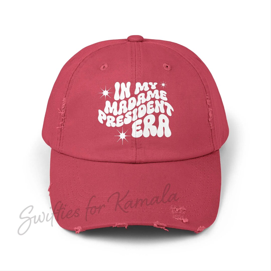Kamala Harris Distressed Baseball Hat, Kamala for President, Comma-la ...
