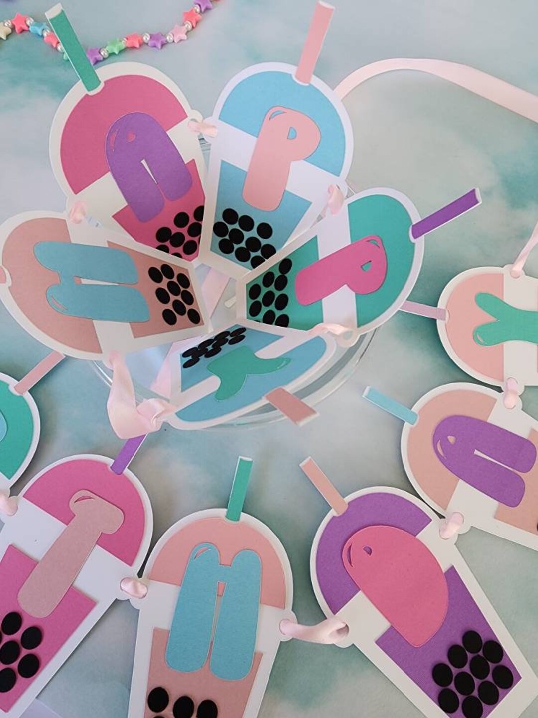 Kawaii Boba Birthday Banner - Etsy