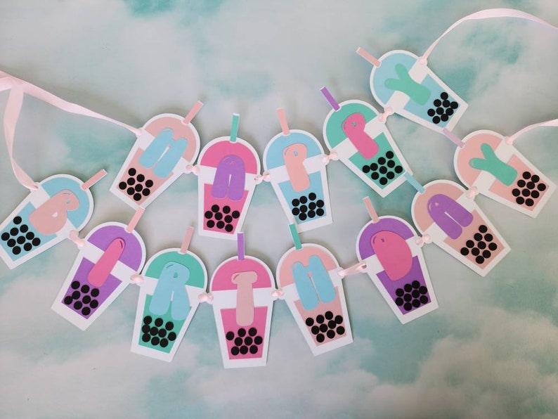 Kawaii Boba Birthday Banner - Etsy
