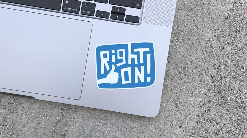 Positive Vibes Sticker, Thumbs up Matte Vinyl Decal, Retro Inspiration ...