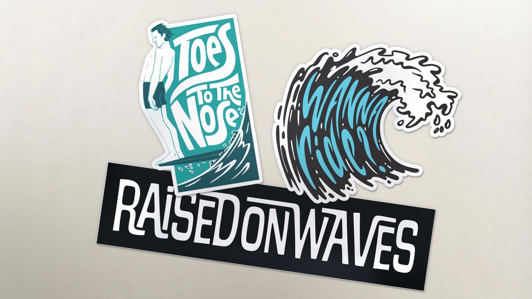 Surf & Sea Sticker Pack: Beachy Vinyl Decals for Surfboard, Laptop - Etsy