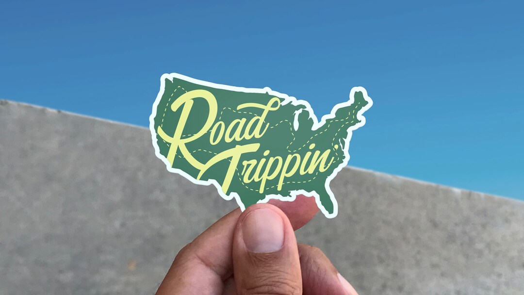 Road Trippin' Sticker – USA Map Vinyl Decal, Travel Adventure Aesthetic ...
