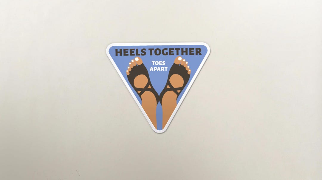 Pilates Sticker, Heels Together Toes Apart, Matte Vinyl Decal for Water ...