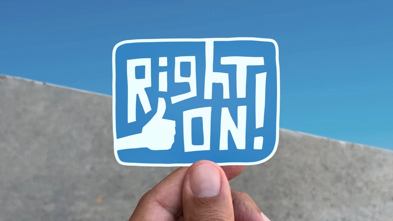 Positive Vibes Sticker, Thumbs up Matte Vinyl Decal, Retro Inspiration ...