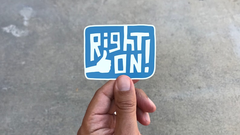Positive Vibes Sticker, Thumbs up Matte Vinyl Decal, Retro Inspiration ...