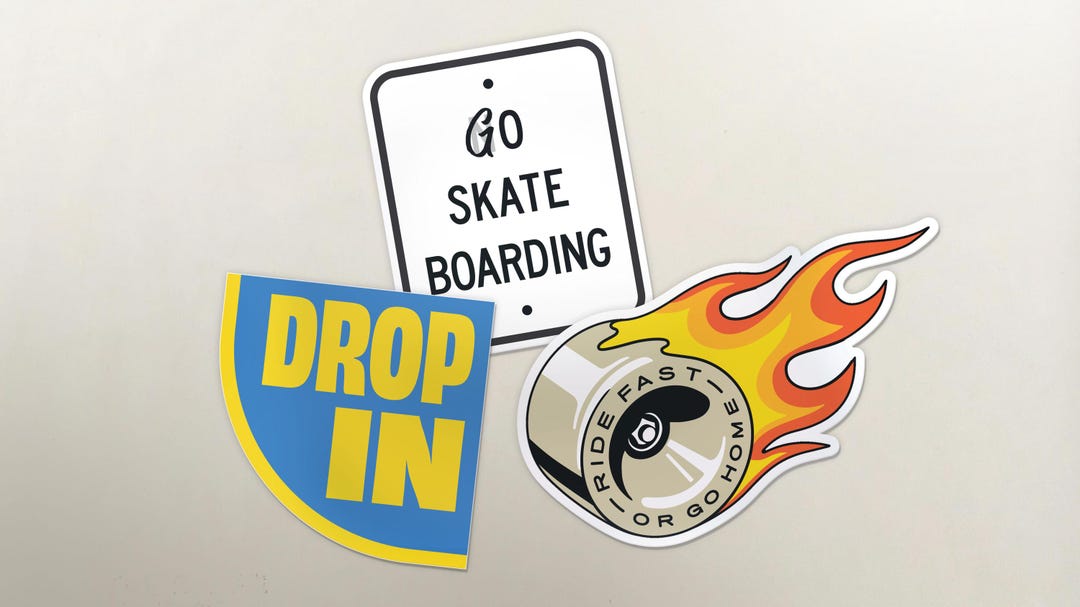 Skatepark Sticker Pack: Vinyl Skateboarding Decals - Street Style 3 ...