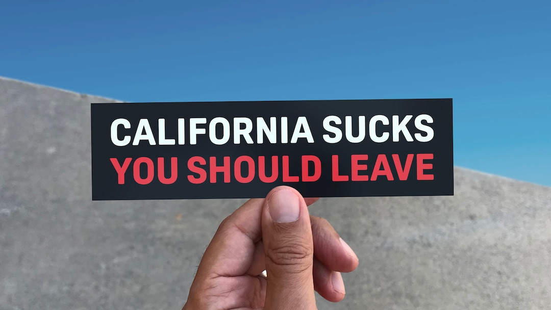 California Sucks Sticker, Funny Sarcastic Matte Vinyl Decal for Cars or ...