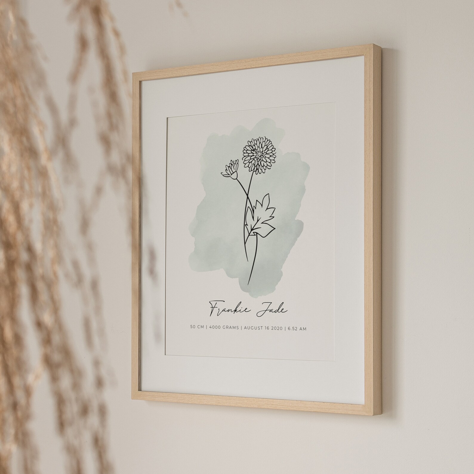CUSTOM Birth Flower Art Digital Art Personalised Gift Birth - Etsy