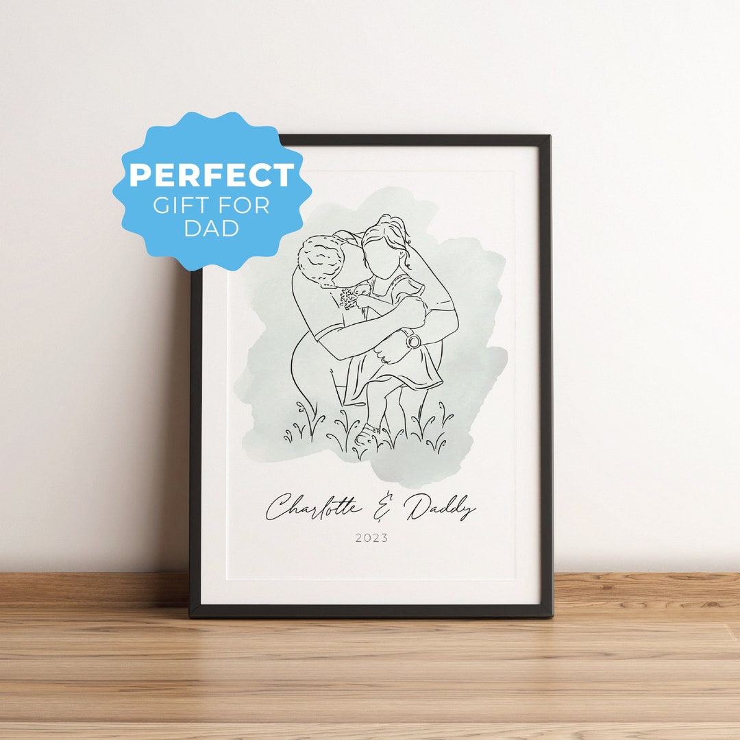 FATHERS DAY GIFT, Custom Fathers Day Gift, Digital Art, Custom Portrait ...