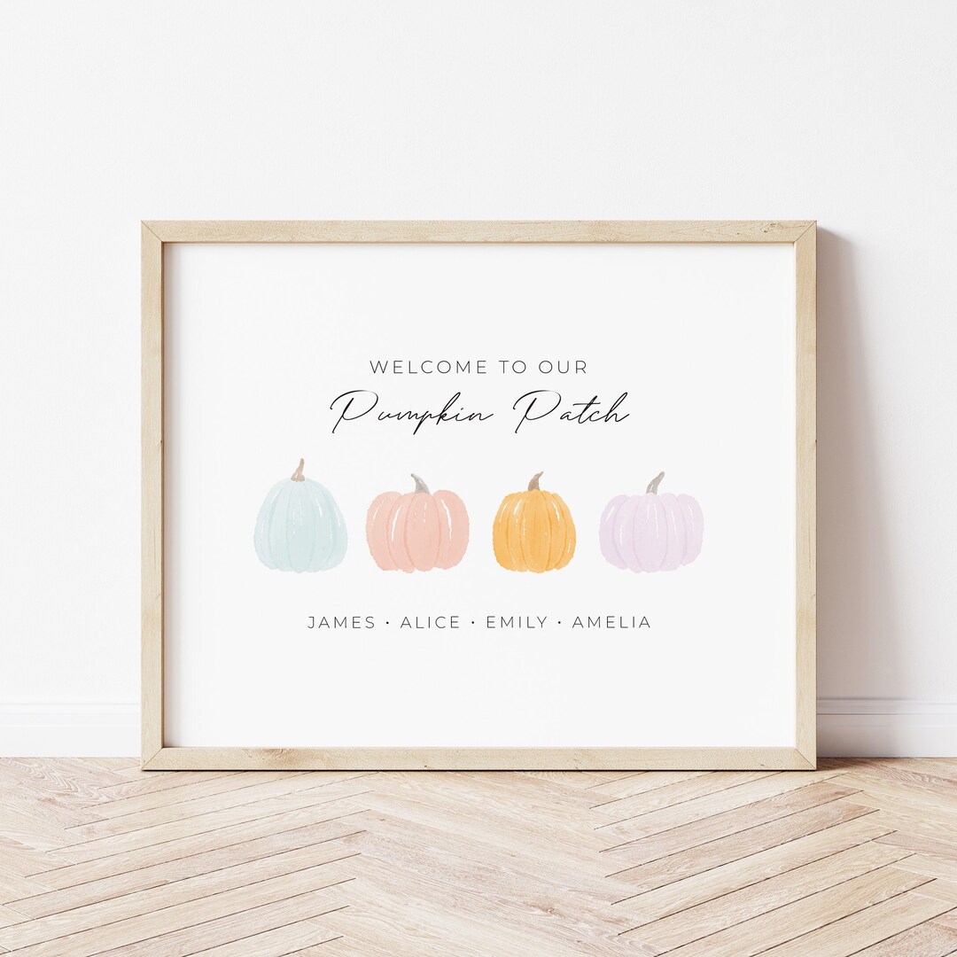 PERSONALIZED PUMPKIN PATCH Sign Print, Custom Digital Halloween Print ...