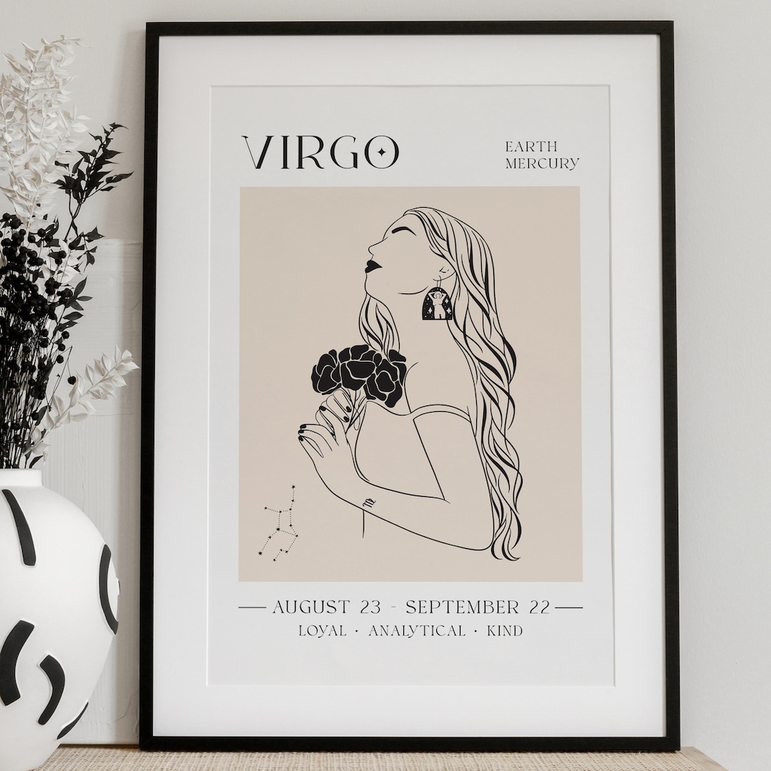 VIRGO POSTER, Virgo Print, Digital Print, Virgo Digital Wall Print ...