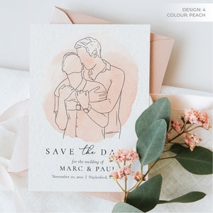 SAVE THE DATE, Wedding Invite, Digital Files, Line Art, Printable ...