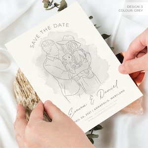 SAVE THE DATE, Wedding Invite, Digital Files, Line Art, Printable ...