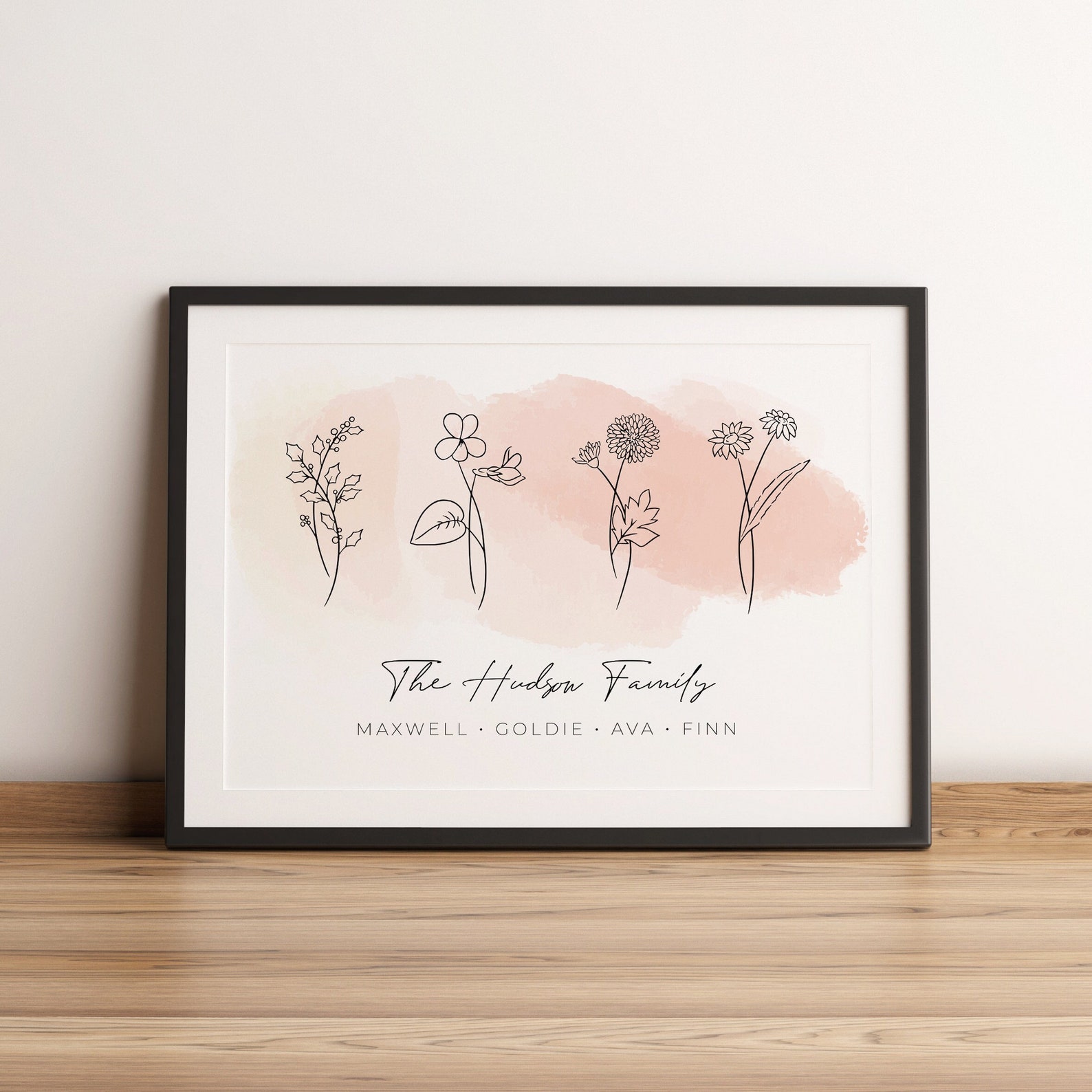 CUSTOM Birth Flower Art Digital Art Personalised Gift Birth - Etsy