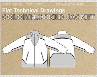 Fashion Technical Drawing Fleece Jacket - Etsy