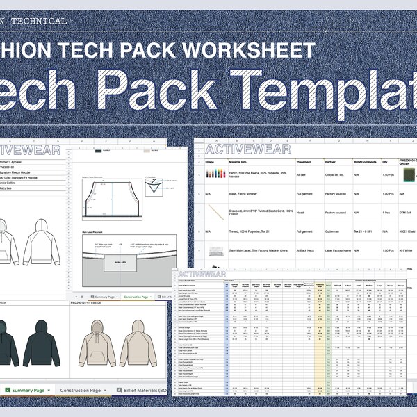 Tech Pack Template - Etsy