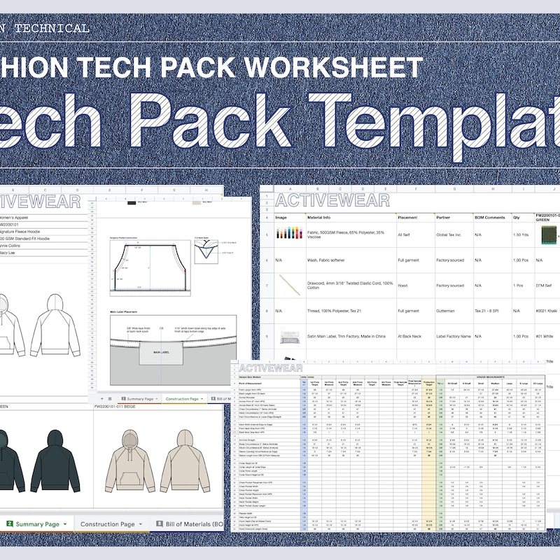 Tech Pack Template - Etsy