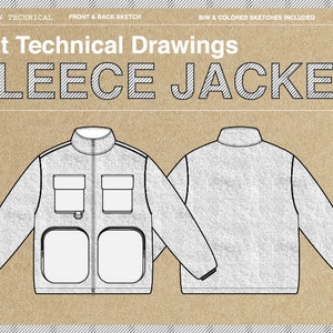 Fashion Technical Drawing - Fleece Jacket - Etsy