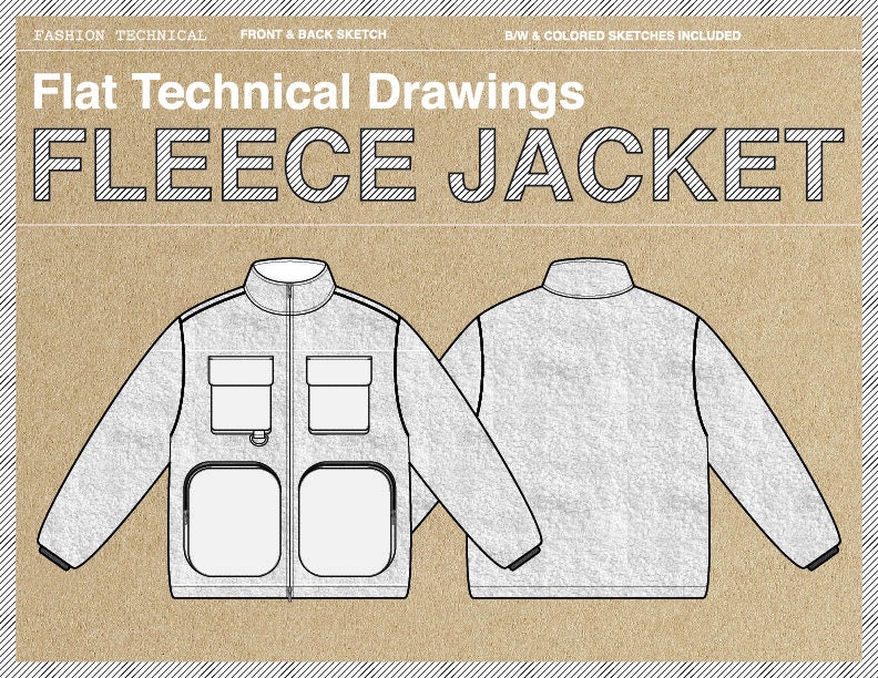 Fashion Technical Drawing - Fleece Jacket - Etsy