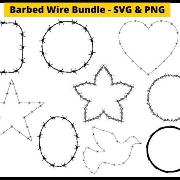 Barbed Wire Frame Png - Etsy