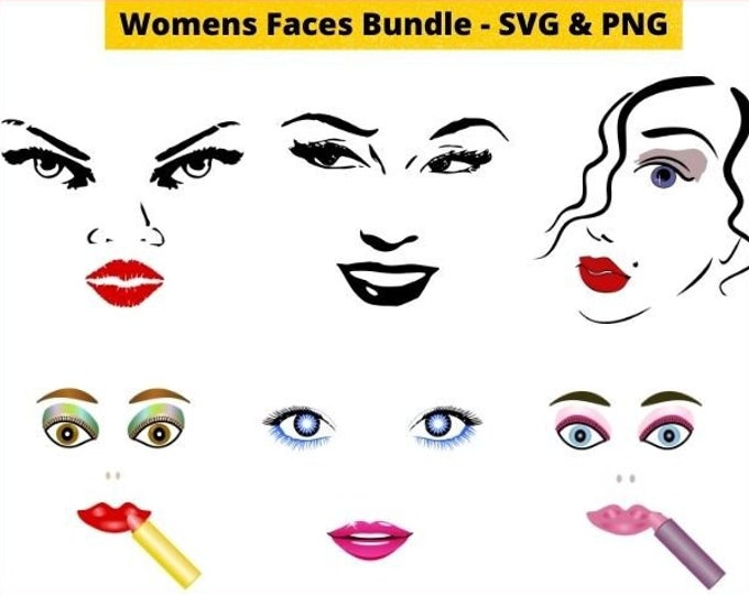 Women Face Svg Makeup SVG Lips SVG Lashes SVG Eyelash Svg - Etsy
