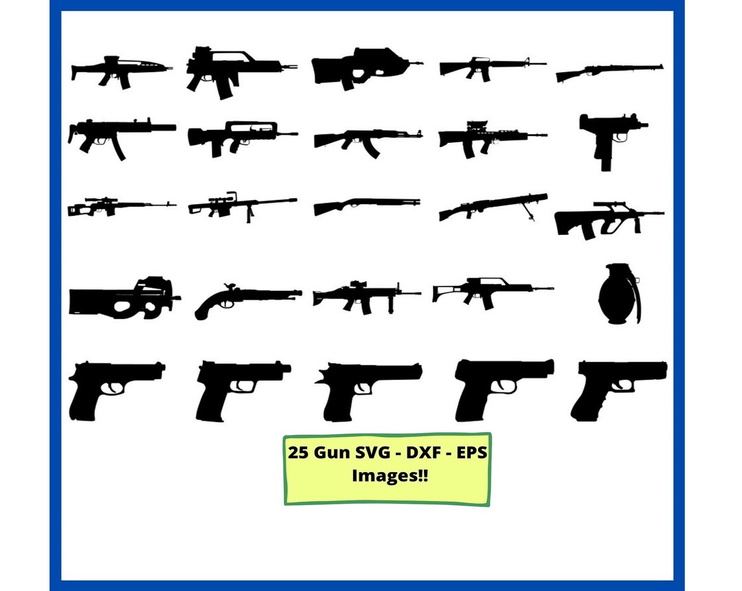 Gun Svg, Gun Bundle Svg, Weapon Svg, Pistol Svg, Shotgun Svg, Sniper ...