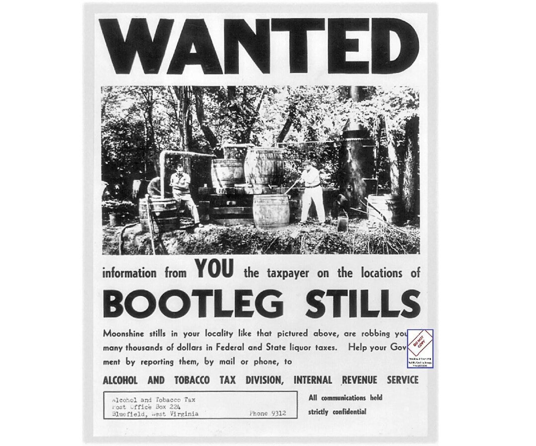 Prohibition Wanted Poster Photo Bootleg Liquor Still, Snitch ...