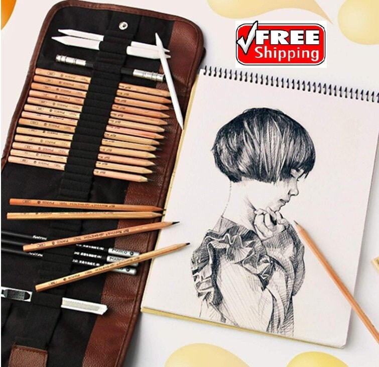 Professional Drawing Pencil Kit Set 29 Pcs Sketch Pencil Set | Etsy
