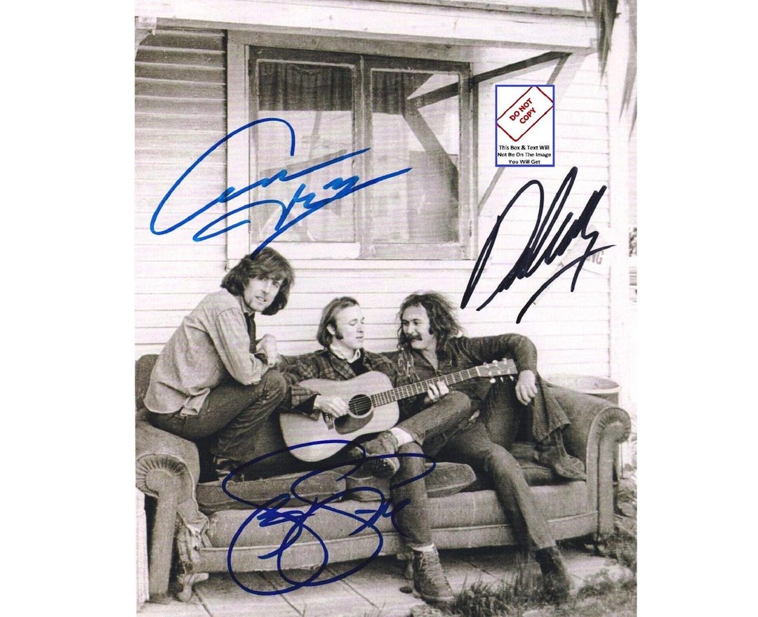 David Crosby Stephen Stills & Graham Nash Signed Photo Autograph Photo ...