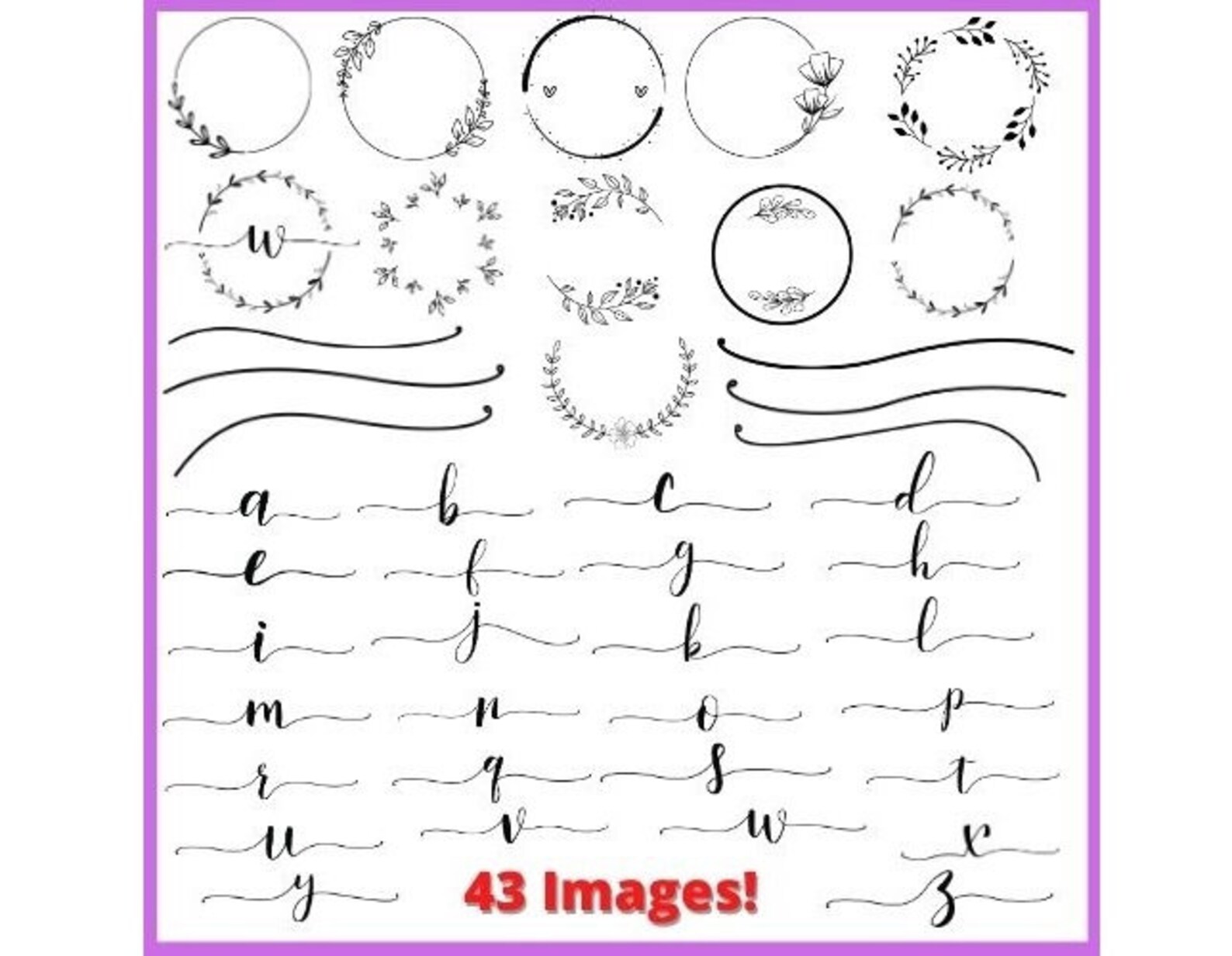 Elegant Fonts SVG Wedding Fonts SVG Floral Wreath SVG - Etsy