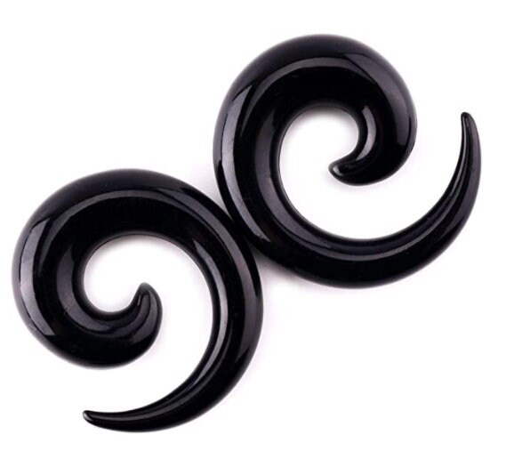 Black Ear Gauging Kit Spiral Tapers Gauge With Plugs Spiral - Etsy