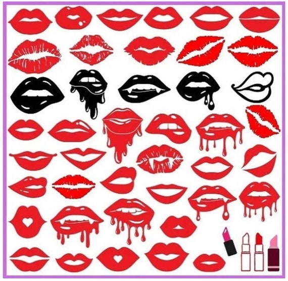 Lippen SVG Lippen Bündel Svg Kiss Svg Beiß lippen beißende - Etsy.de