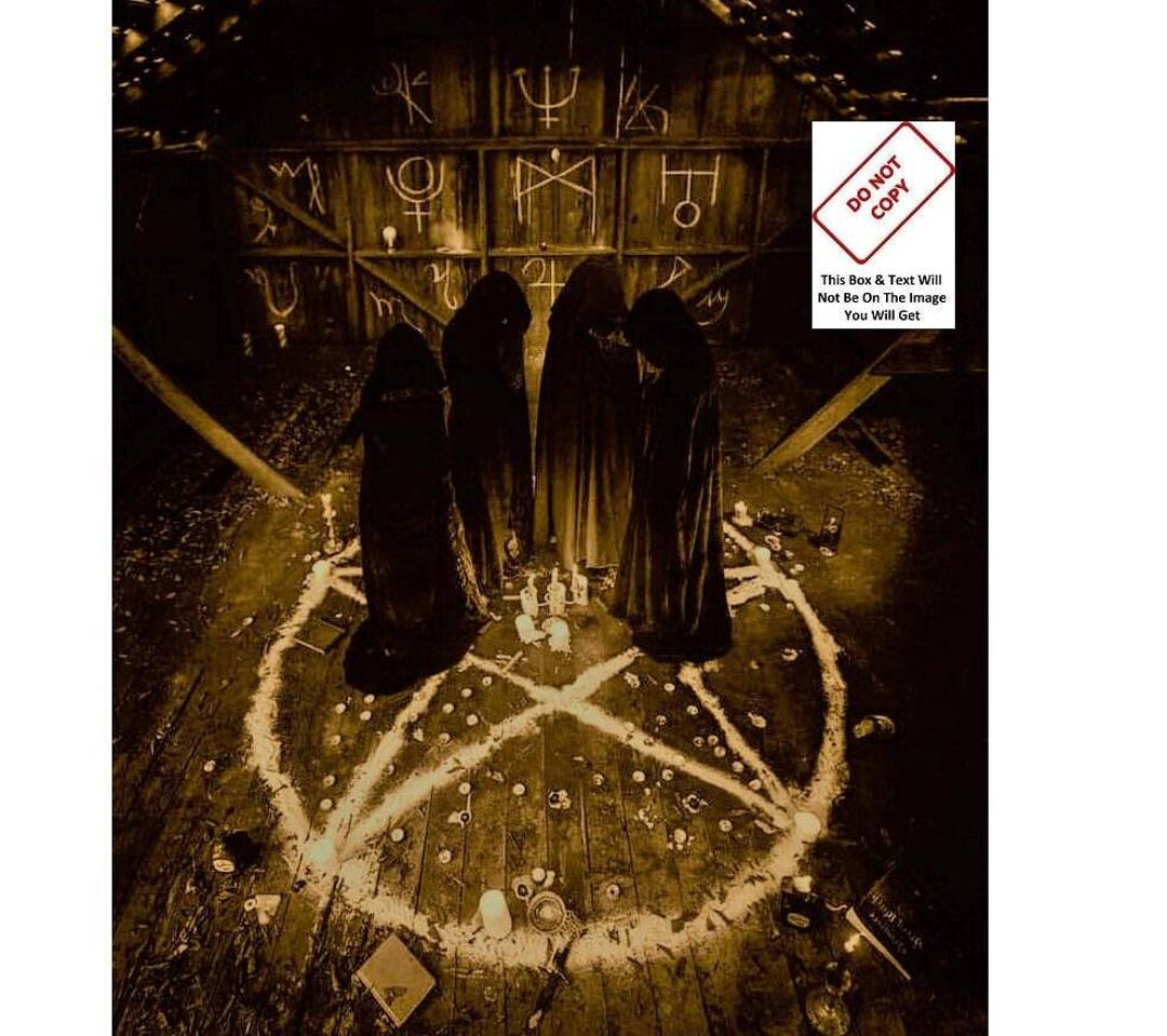 Cult Worship Secret Ceremony Goth Macabre Pentagram Strange Creepy ...