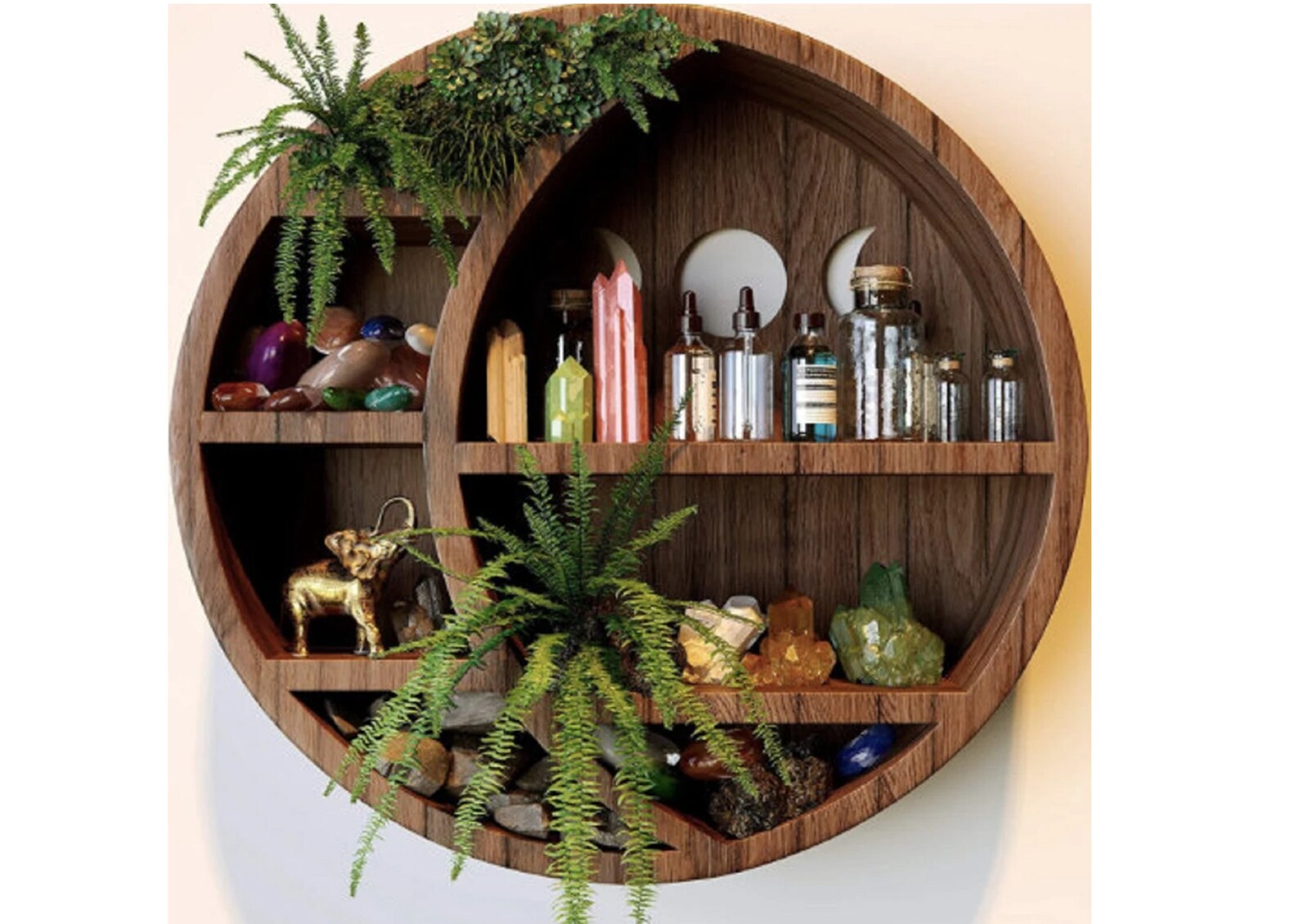 Crescent Moon Shelf for Crystals Stones Essential Oil Shelf - Etsy