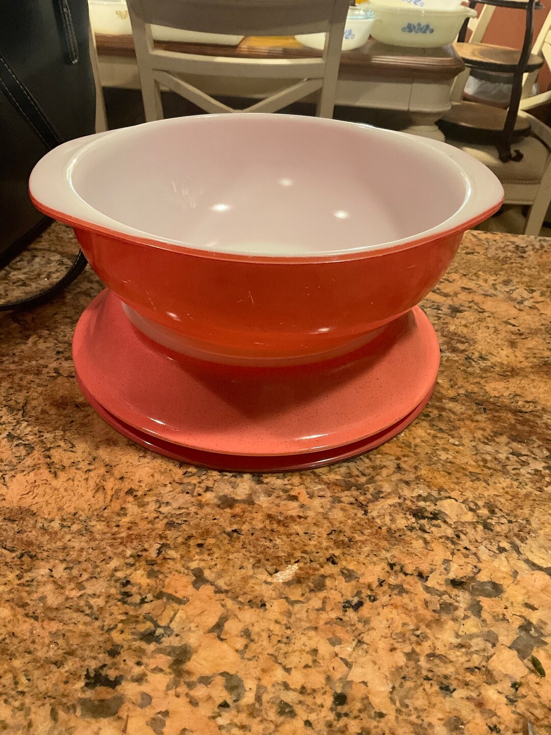Vintage Pyrex 1952 Pink Flamingo Pattern and 1955 Speckled Pink Baking ...