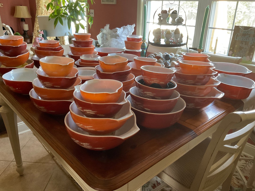 Vintage Pyrex Autumn Harvest Pattern, Sets of Cinderella and Nesting ...